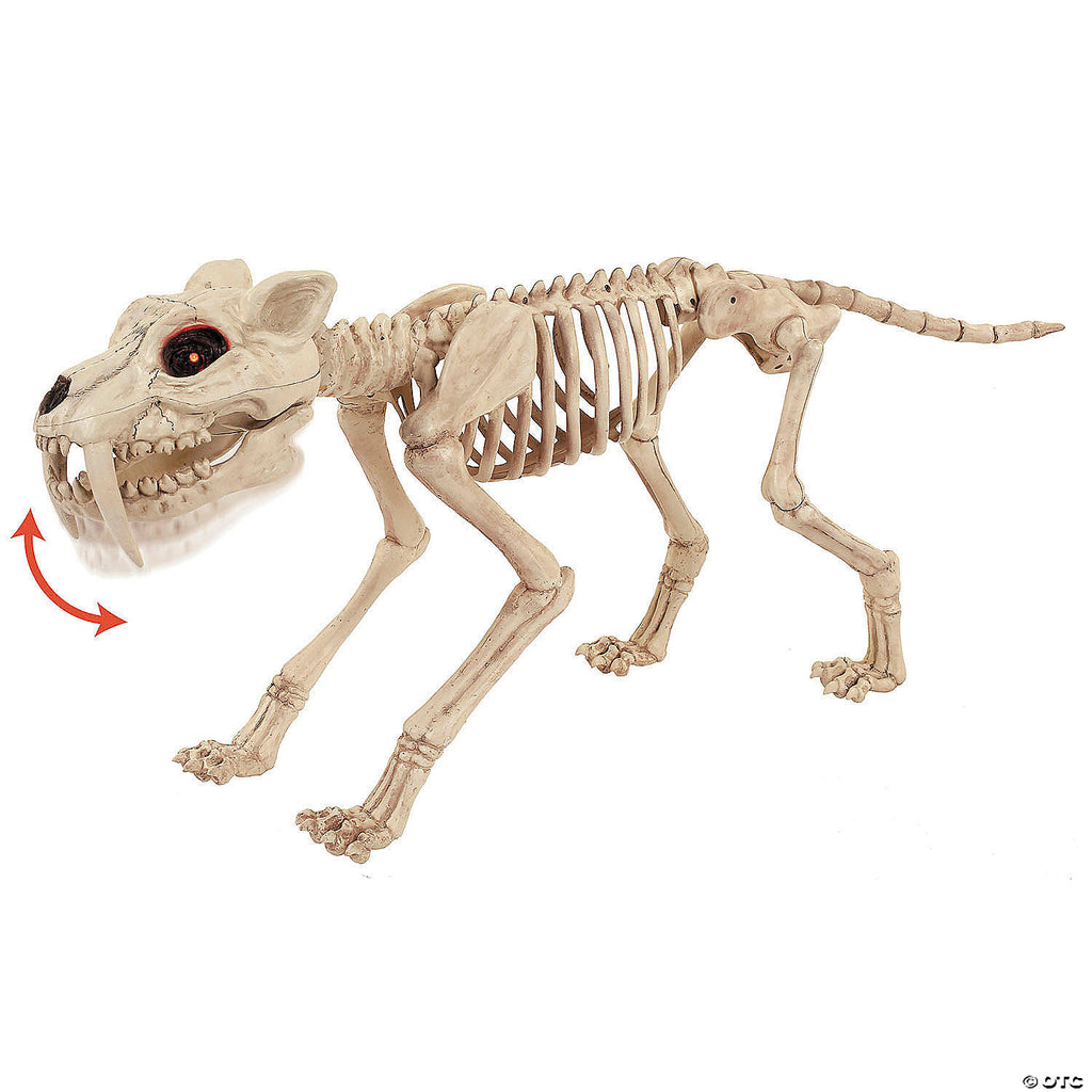 18 1/2" Animated Light-Up Tiger Skeleton Halloween Decoration
