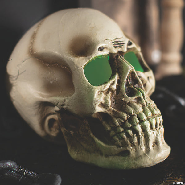 10 3/4" x 12 1/2" Giant Light-Up Skull Plastic Halloween Decoration