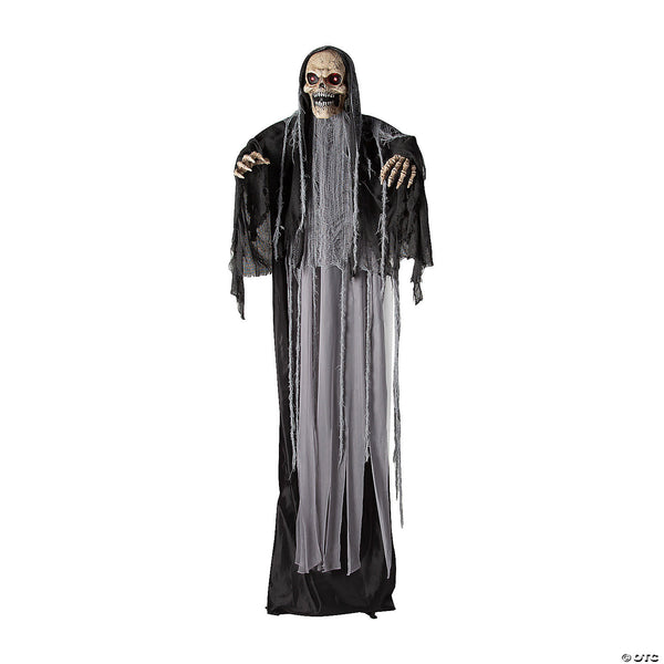 6 Ft. Standing Up & Down Black & Gray Skeleton Reaper Halloween Decora