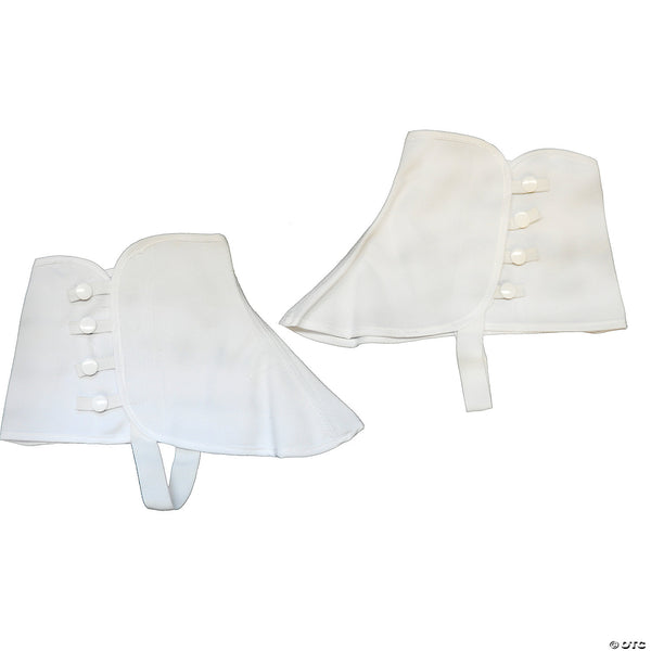 Adults White Canvas Spats - Large