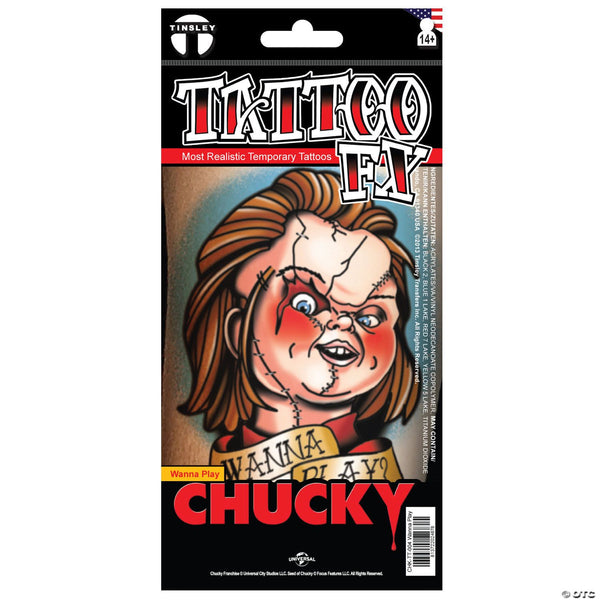 Tinsley Transfers Seed of Chucky™ Chucky Wanna Play Temporary Tattoo