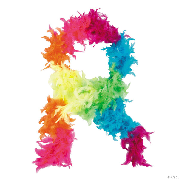 6 Ft. 40-Gram Neon Rainbow Section Feather Boa