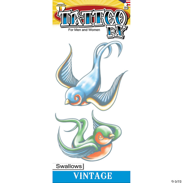 Tinsley Transfers Vintage Swallows Temporary Tattoos